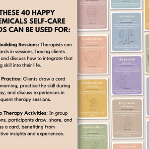 Happy Chemicals Coping Skill Cards for Anxiety & Depression, Somatic ...