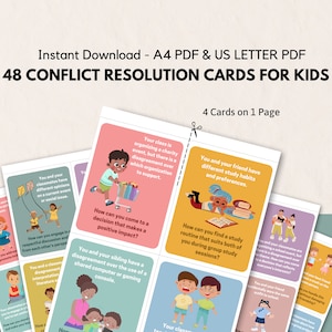 Conflict Resolution Flashcards for Kids Social Skills Development ...