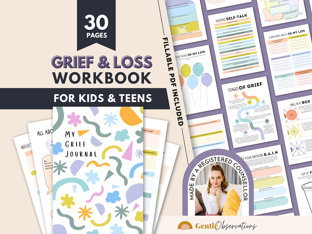 Grief Workbook for Kids, Grief and Loss, Grief Journal, Stages of Grief ...