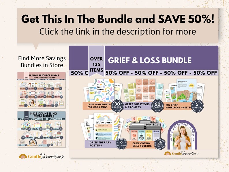 Grief and Loss Poster Bundle for Kids Stages of Grief Task - Etsy