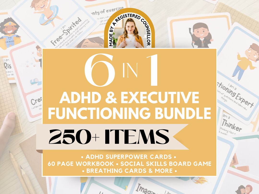 ADHD Executive Functioning Worksheet Bundle for Kids, ADHD Planner ...