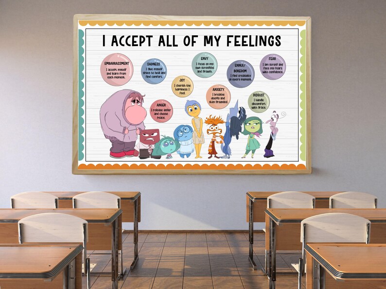 Inside Out 2 Bulletin Board Kit for School Counselors, Classroom ...