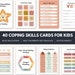 Kids Calm Down Coping Skills Grounding Technique Cards, School ...
