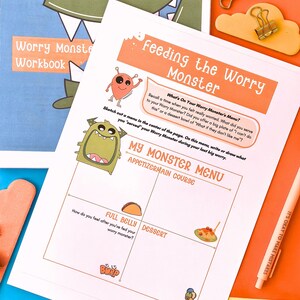 The Worry Monster Anxiety Workbook for Kids, School Counseling Anxiety ...