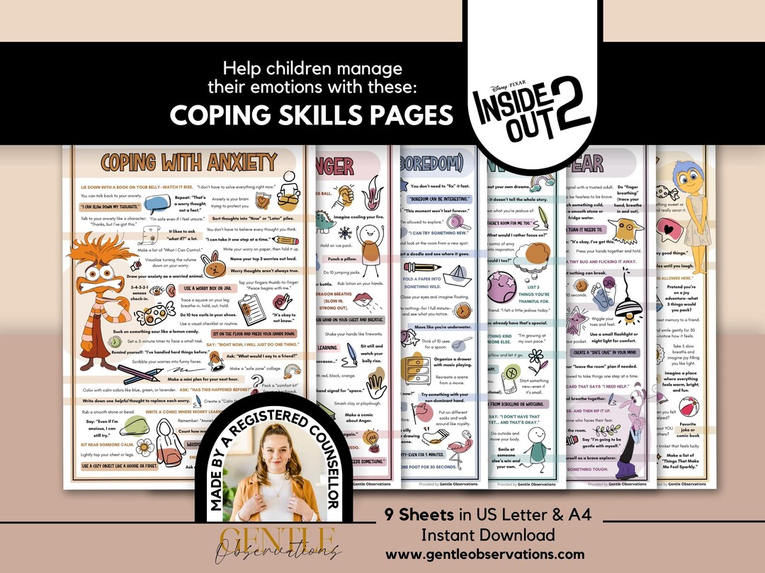 Inside Out 2: One-page Coping Skills for Emotional Regulation ...