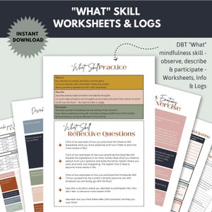 DBT Mindfulness Worksheets, Dbt Skills, DBT Workbook, Wise Mind, DBT ...