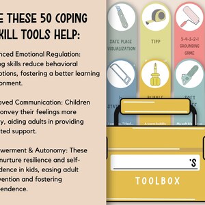 Coping Skills Toolbox for Kids Calming Corners and School Counseling ...