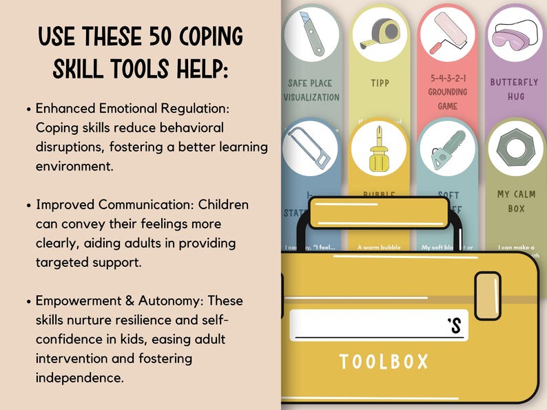 Coping Skills Toolbox for Kids Calming Corners and School Counseling ...