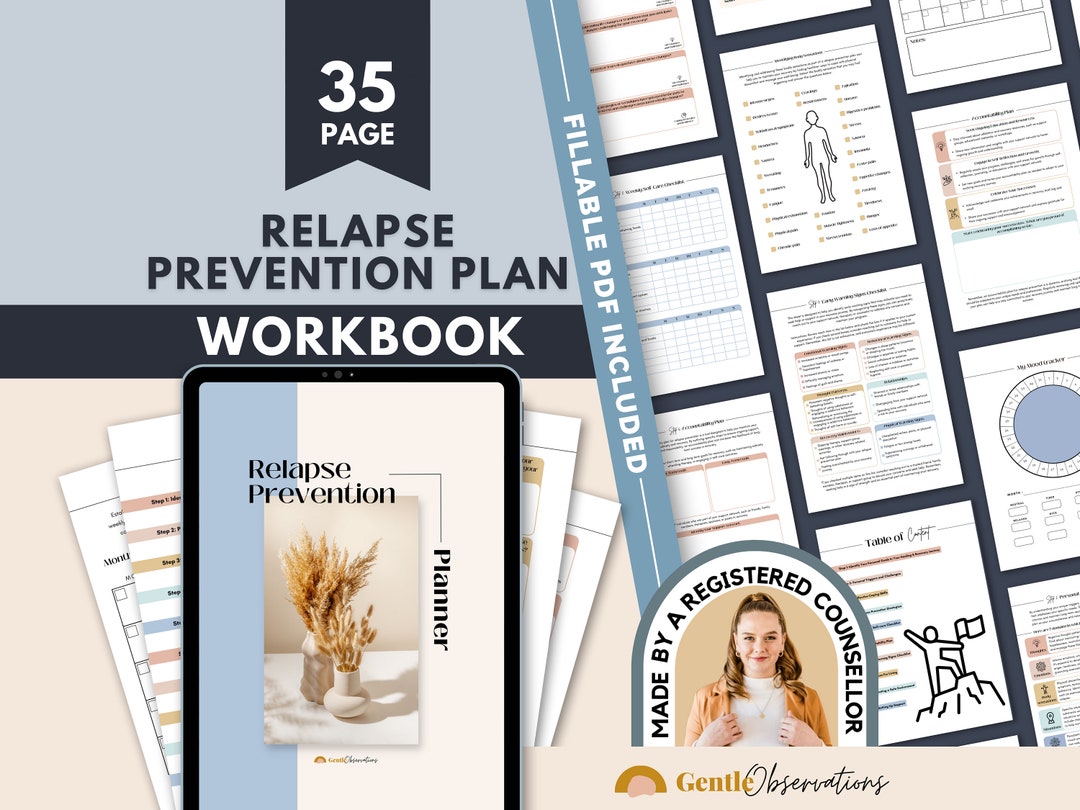 Relapse Prevention Plan Workbook Addiction Recovery Worksheets ...