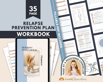 Recovery Workbook, Sobriety Worksheets, Self-care Planner, Relapse ...
