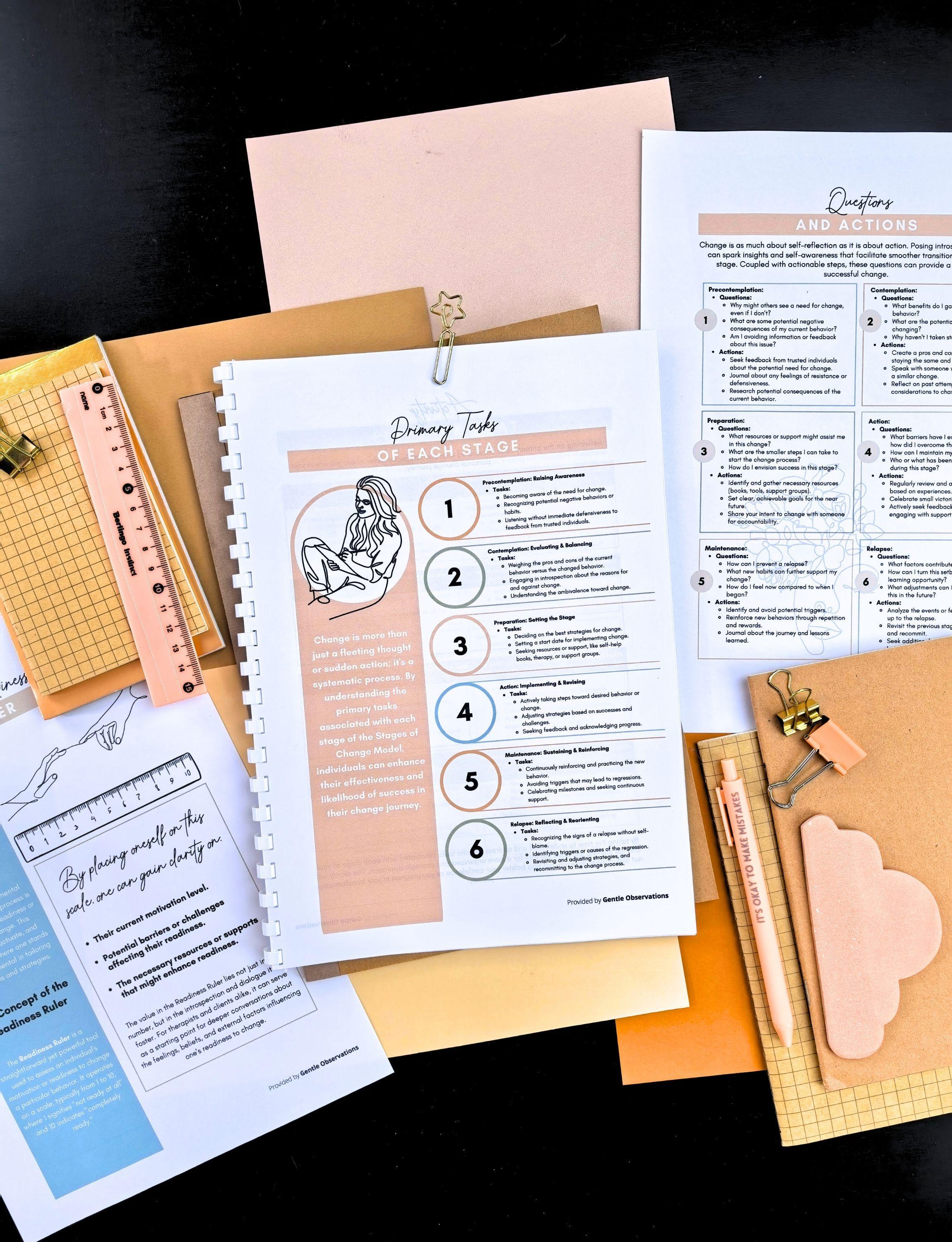 Stages of Change: Transtheoretical Model, Behavioral Change Workbook ...
