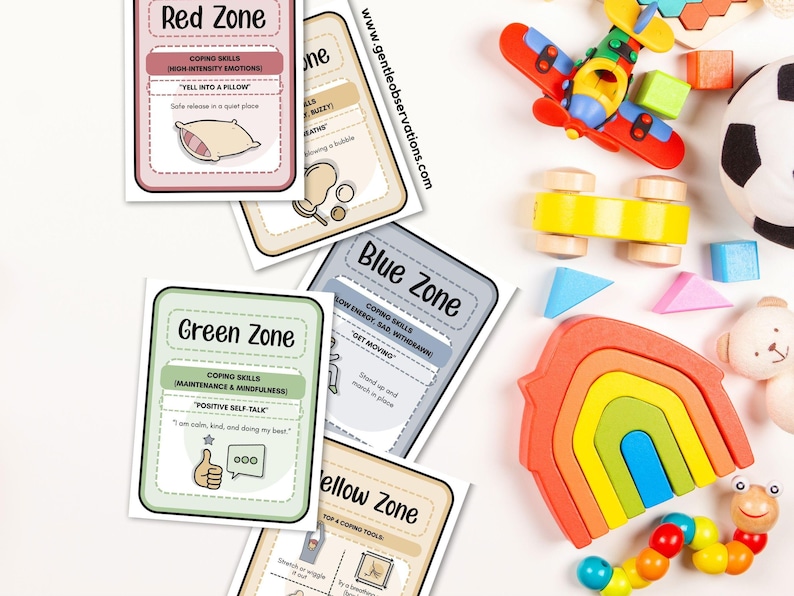 Zones of Regulation Coping Skill Cards, Emotional Regulation, School ...