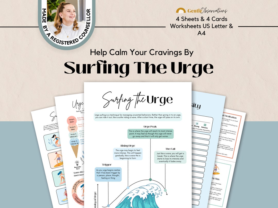 Buy Urge Surfing Technique, Substance Use Worksheet, Addiction Recovery ...