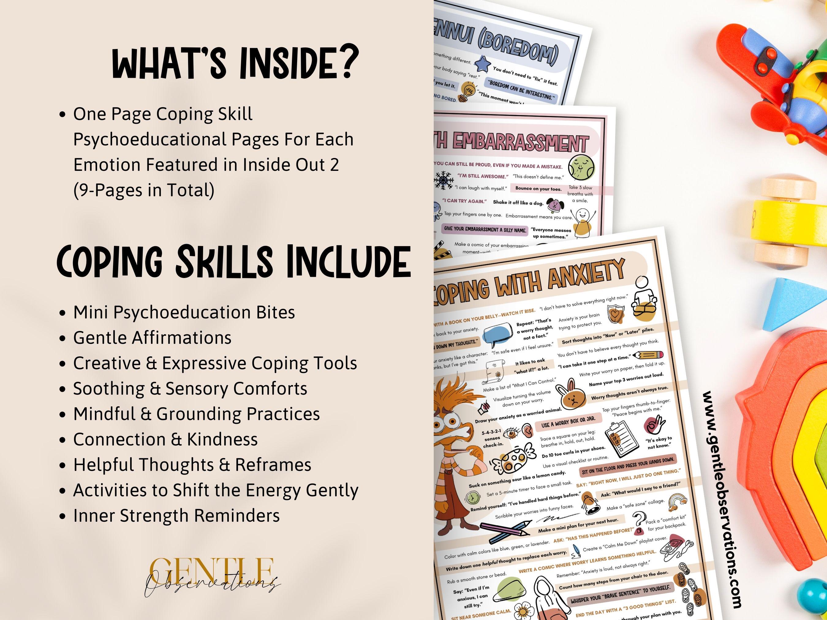 Inside Out 2: One-page Coping Skills for Emotional Regulation ...
