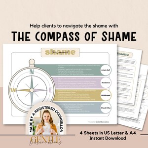 The Compass of Shame Psychoeducational Worksheets Plus 28 Coping Skill ...