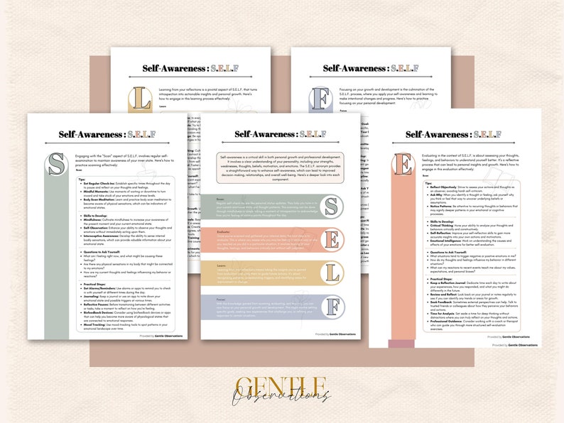 Self-awareness Psychoeducational Worksheets to Help Improve Self-esteem ...