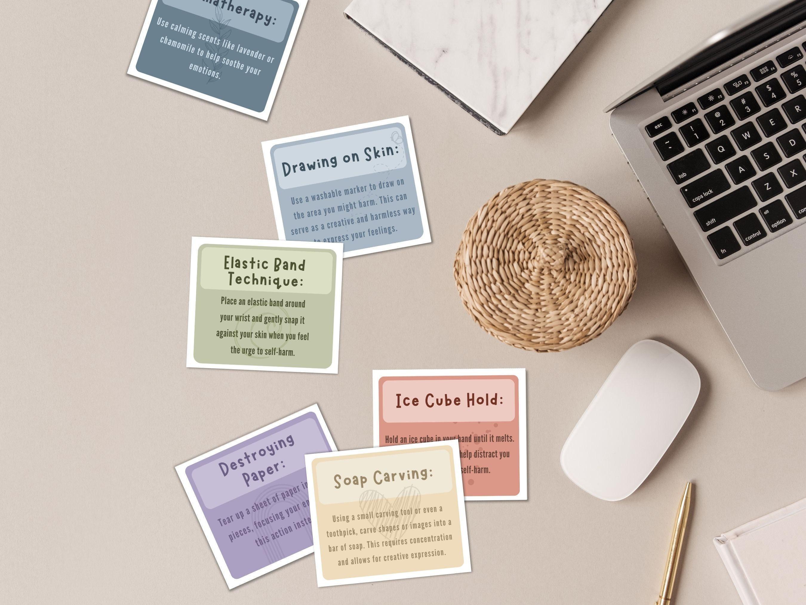 Self-harm Coping Skill Cards for Teens - Depression and Anxiety Support ...