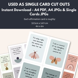 Anxiety Coping Statement Flashcards, School Counselor, Anxiety Relief ...