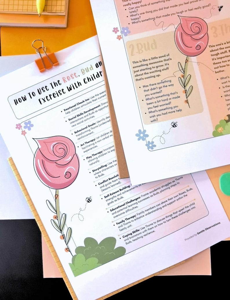 Rose Bud Thorn Ckeck-in Worksheets for Children - Break the Ice, Group ...