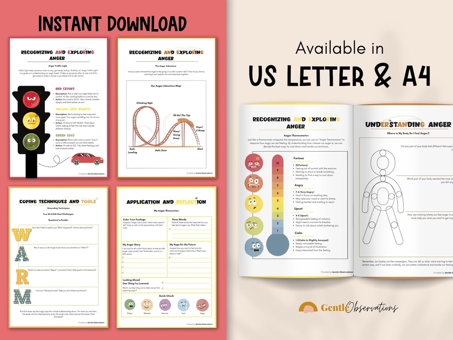 Anger Management Workbook for Kids, Anger Worksheets for Kids ...