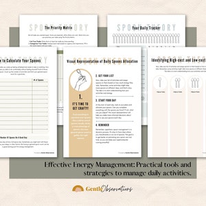 Spoon Theory Worksheets for Autism and ADHD Burnout, ADHD Digital ...