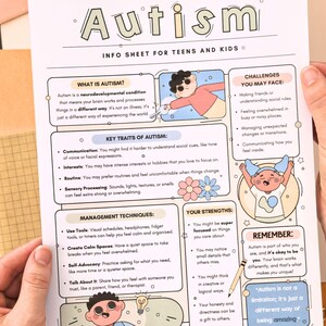 Autism Info Sheets for Kids & Teens, Psychoeducation Autism Worksheets ...