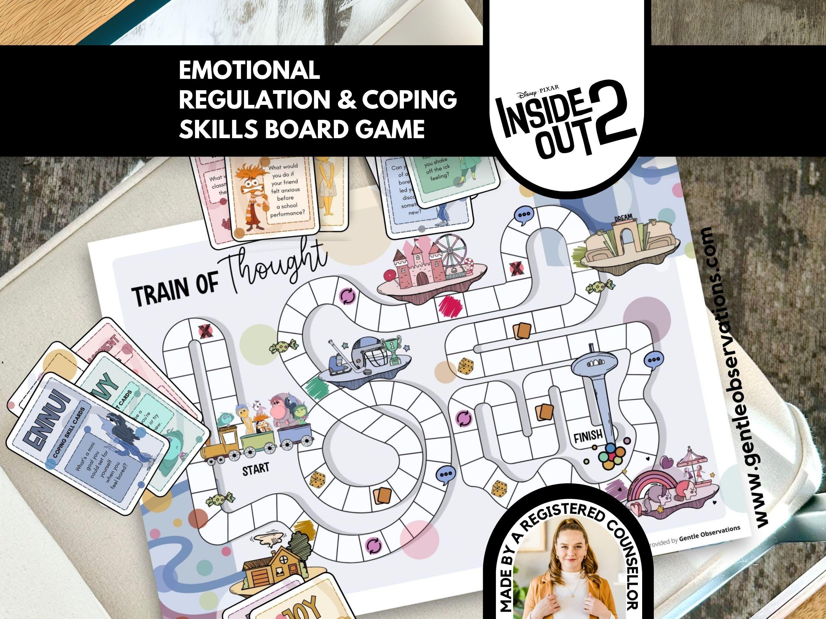Inside Out 2 Therapy Coping Skill Board Game, Emotional Regulation ...