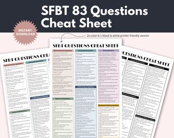 Solution Focused Therapy Questions Cheat Sheet Itherapy - Etsy