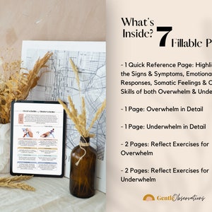 Overwhelm Vs Underwhelm Coping Skill Worksheets for Stress Management ...