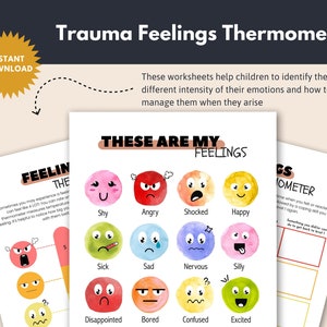 Trauma Therapy Worksheets for Kids, PTSD, Anxiety Relief, Mindfulness ...