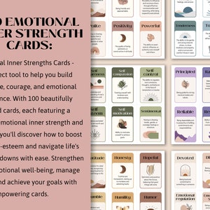 Strengths Based Cards Inner Strength Worksheets Self-esteem Tool ...