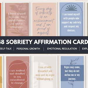 Sobriety Affirmation Cards for Addictions Counseling Therapy, Addiction ...