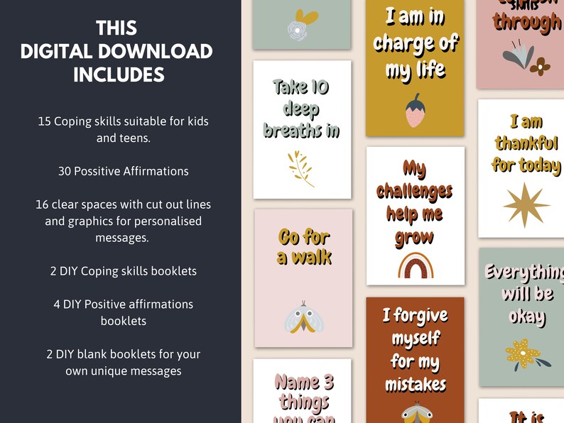 Daily Positive Affirmations Pocket Book for Kids, Growth Mindset Coping ...