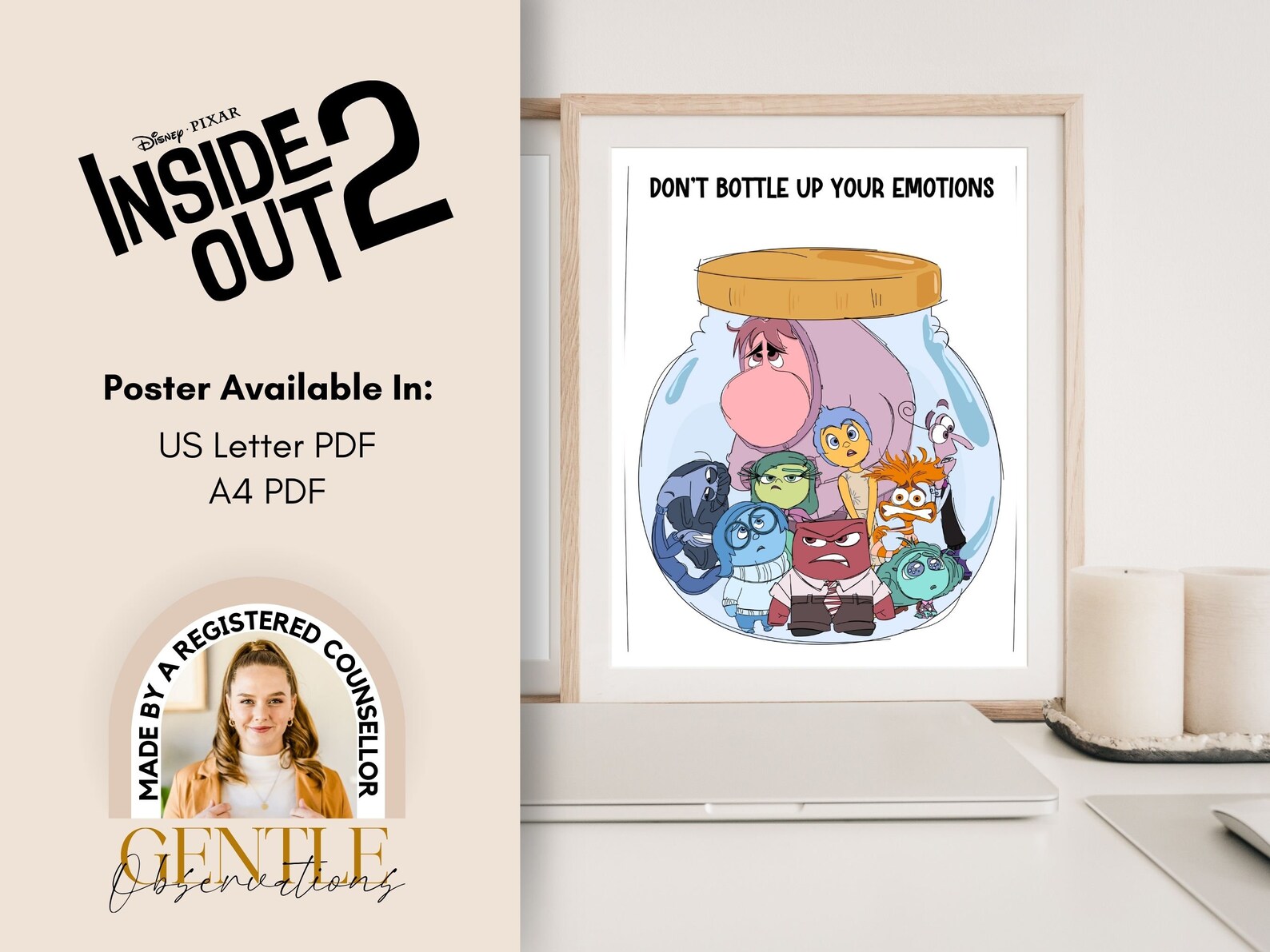 Inside Out 2 Self-awareness Poster for Kids, Therapy Office Decor for ...