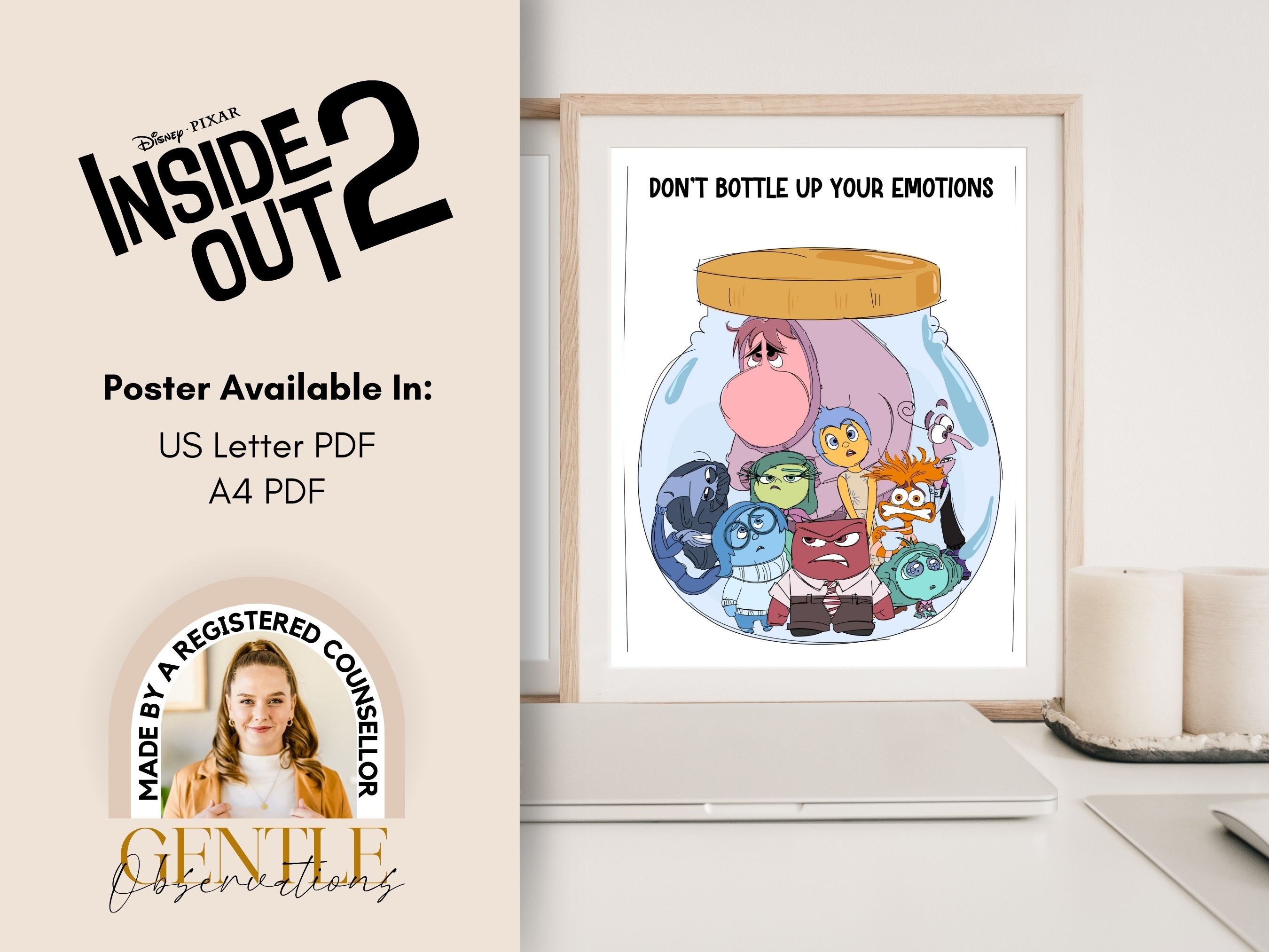 Inside Out 2 Self-awareness Poster for Kids, Therapy Office Decor for ...