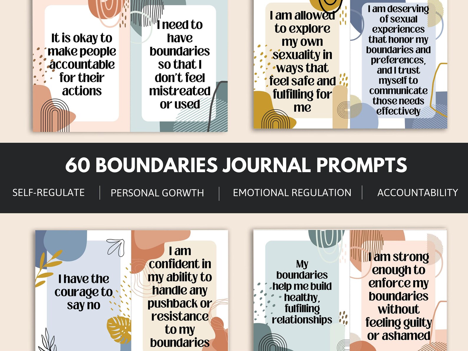Boundaries Affirmation Flashcards Setting Healthy Boundaries Cards ...