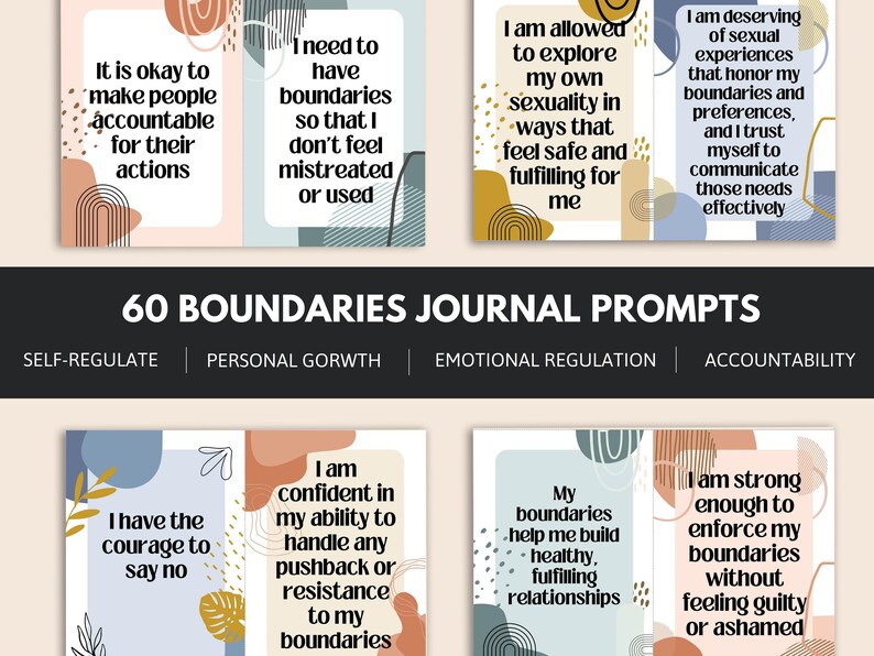Boundaries Affirmation Flashcards Setting Healthy Boundaries Cards ...
