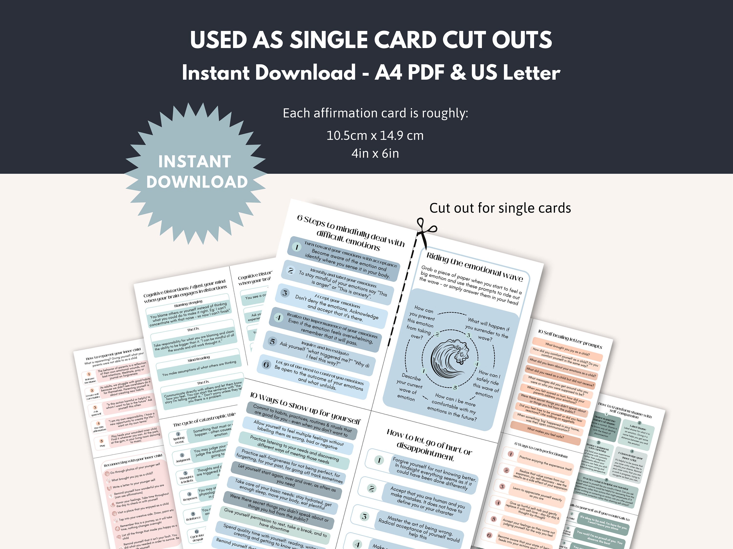 Depression Coping Skill Cards Inner Child Healing Cognitive - Etsy