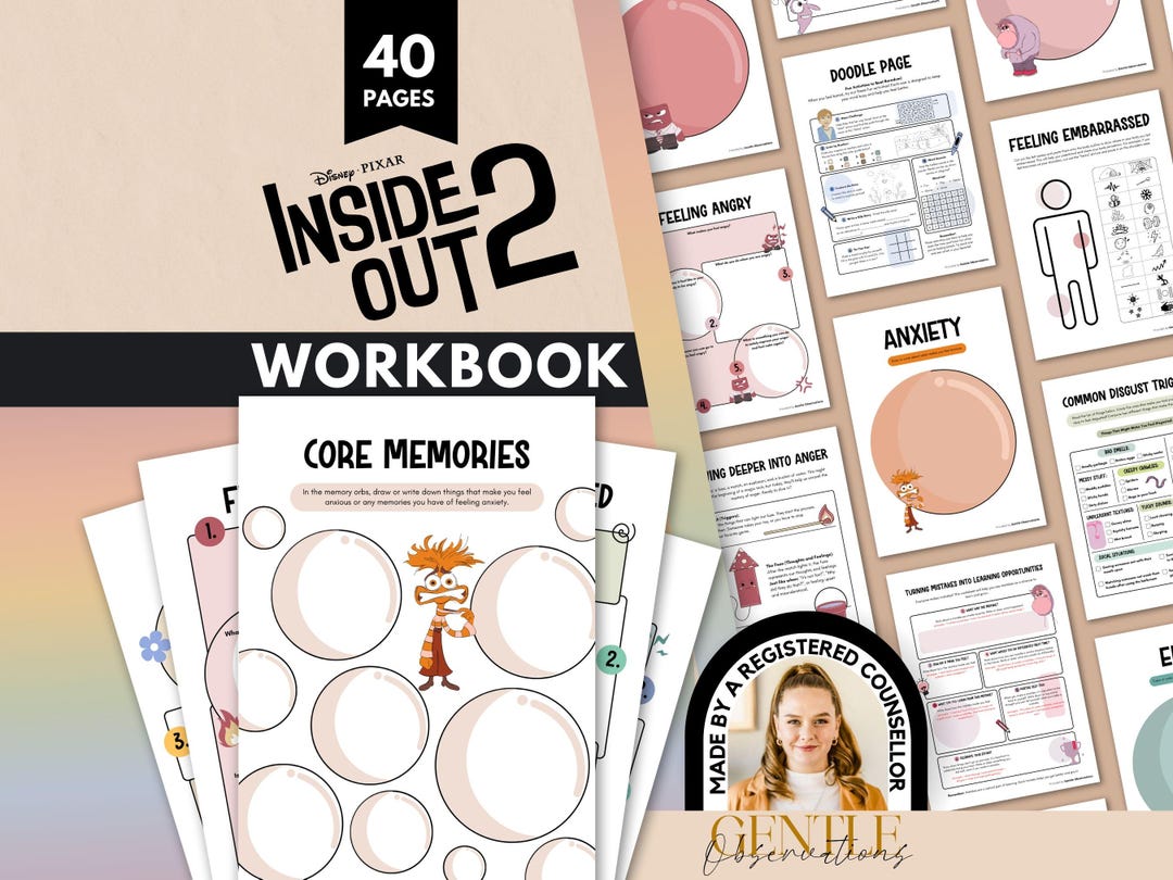 Inside Out 2 Emotional Regulation Feelings Workbook for School ...