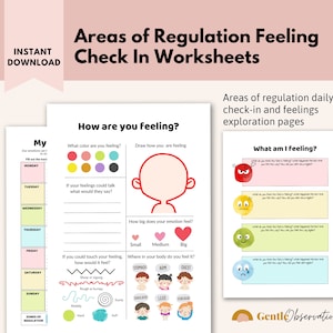 Zones of Self-regulation Feelings Worksheet Emotions Chart - Etsy