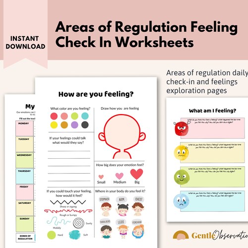 Zones of Self-regulation Feelings Worksheet Emotions Chart - Etsy