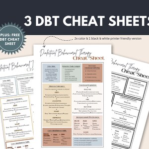 DBT Workbook, Distress Tolerance, DBT Journal, DBT Cheat Sheet, Therapy ...