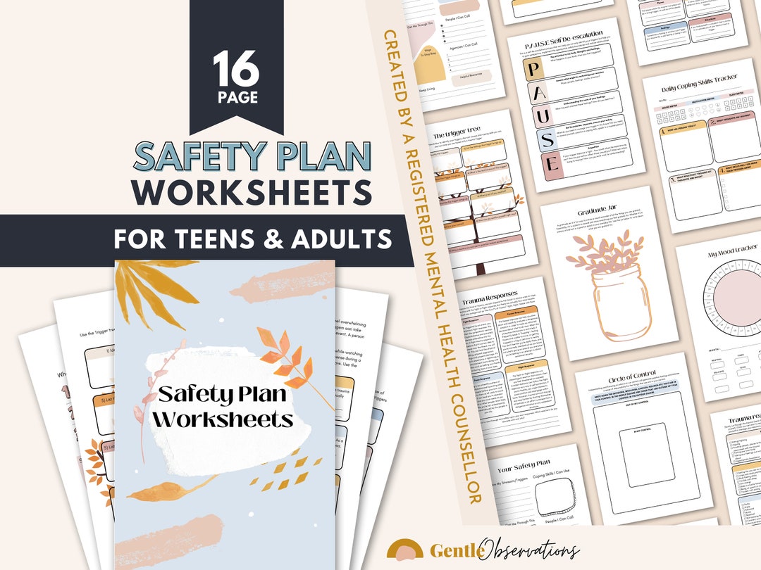 Crisis Safety Plan Counseling Worksheets PTSD Trauma - Etsy Australia