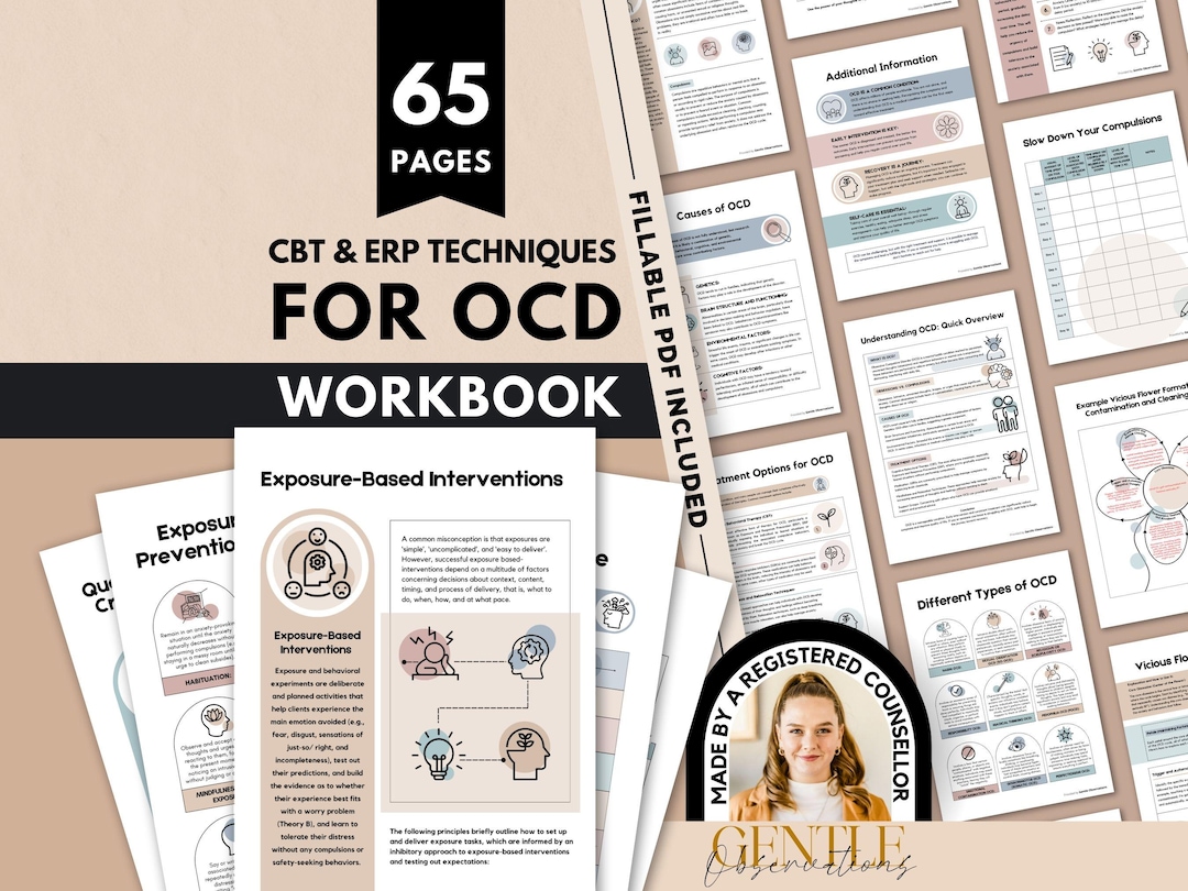 OCD Workbook, CBT Worksheets, Exposure Therapy Tools (digital Download ...