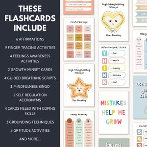 Kids Calm Down Coping Skills Grounding Technique Cards, School ...