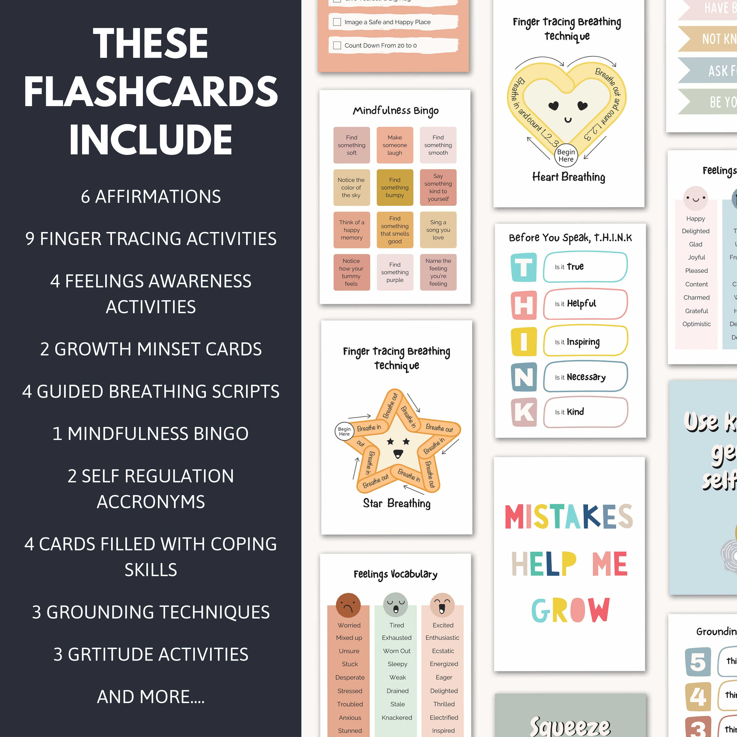 Kids Calm Down Coping Skills Grounding Technique Cards School - Etsy ...