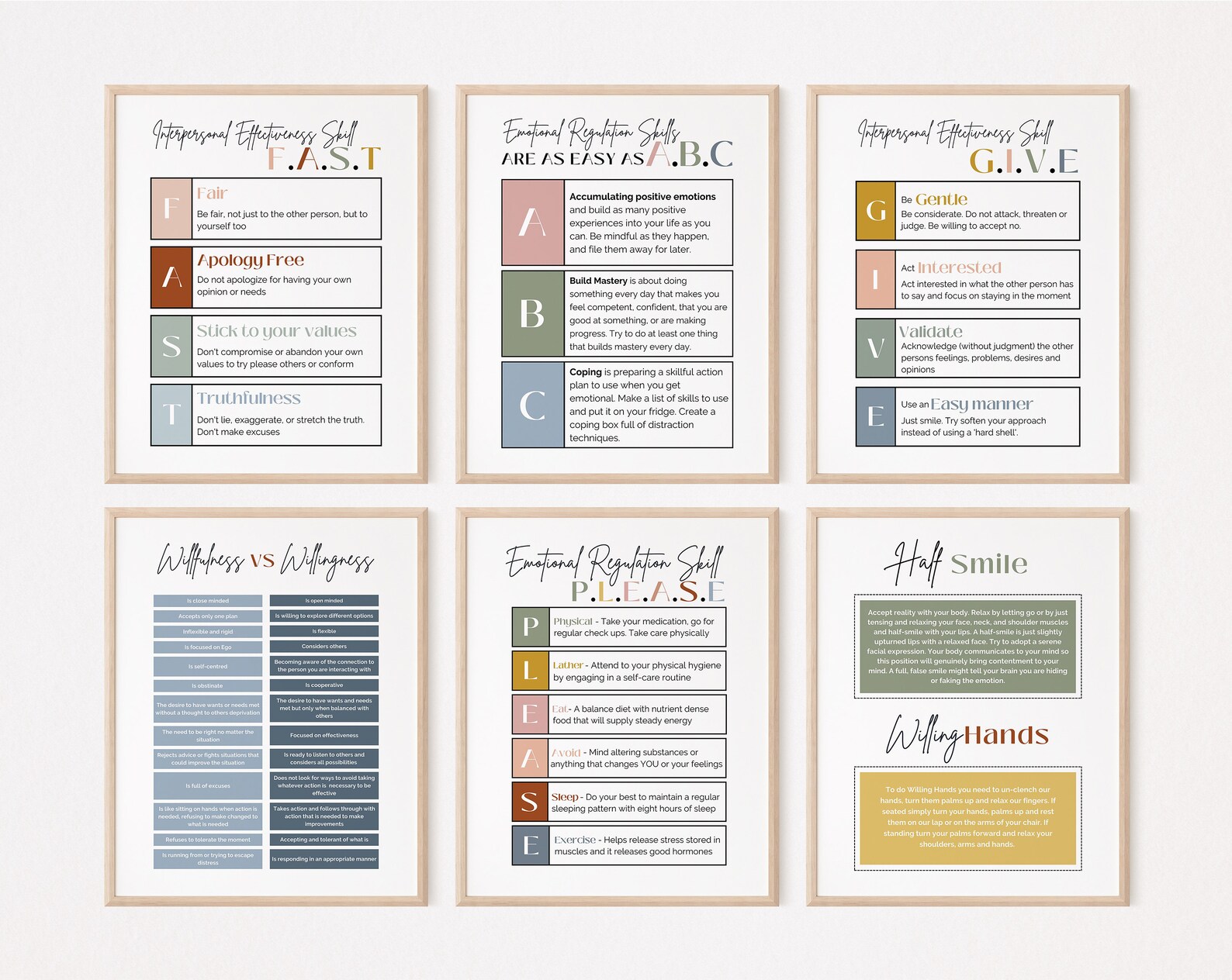 DBT Savings Bundle, DBT Skills, Therapy Office Decor, Wise Mind ...