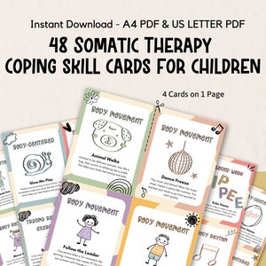 Somatic Therapy Coping Skill Cards for Kids' Nervous System Regulation ...