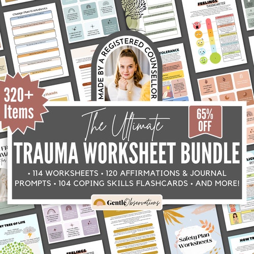Trauma Therapy Bundle 65% OFF PTSD Worksheets BPD Coping - Etsy