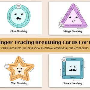 Finger Tracing Mindfulness Coping Skill Breathing Cards for Kids Calm ...